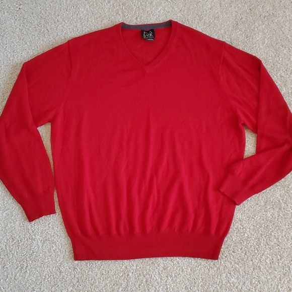 Jos. A. Bank | Sweaters | Jos A Bank Red Italian Merino Wool Vneck ...